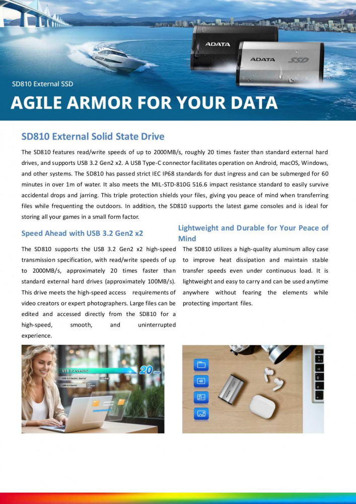 ADATA SD810 product document, page 1