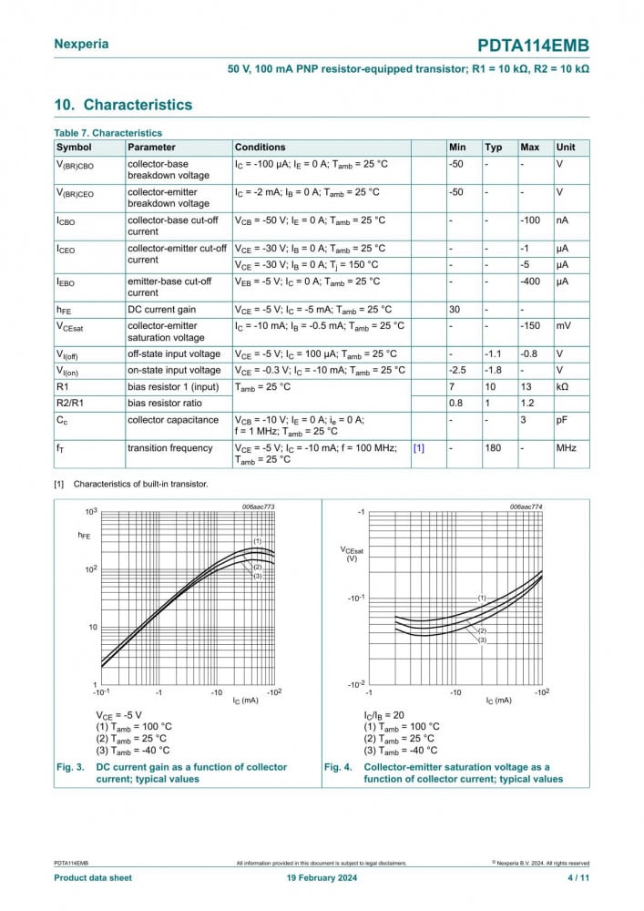 PDTA114EMB datasheet page 4