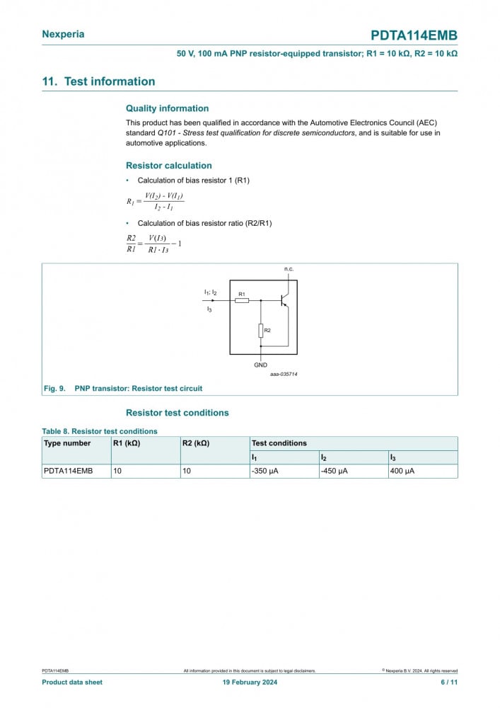 PDTA114EMB datasheet page 6