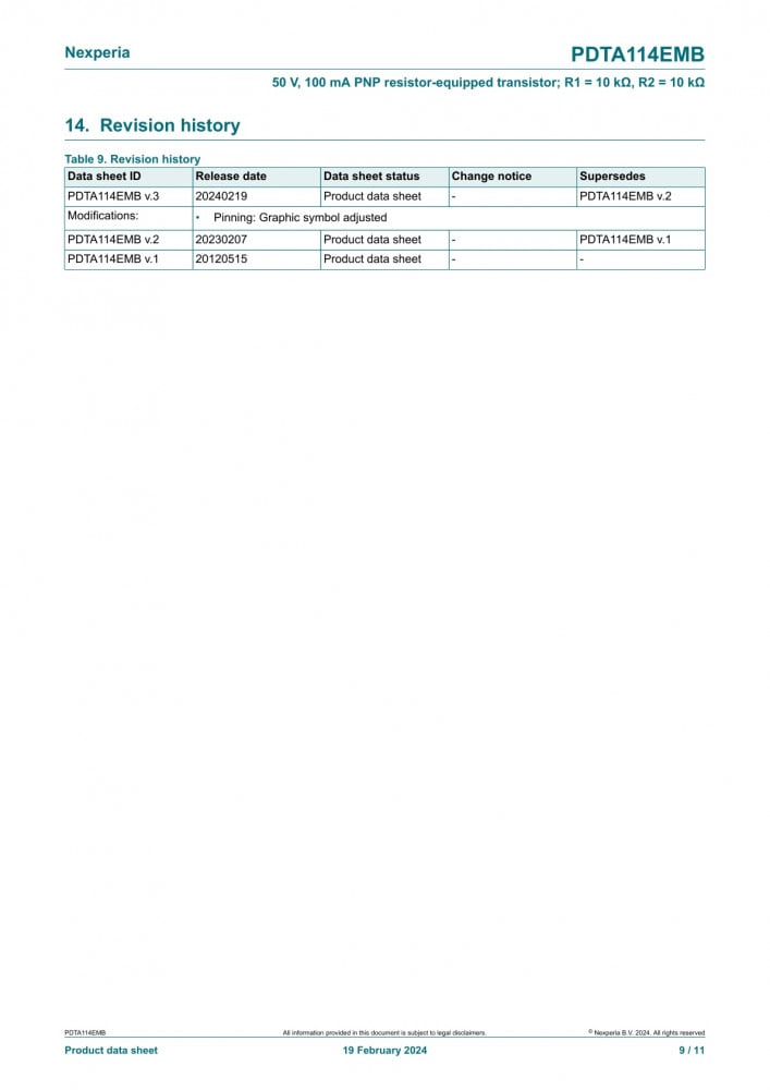 PDTA114EMB datasheet page 9