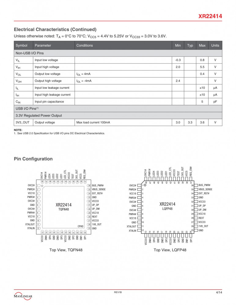 XR22414 technical document page 4