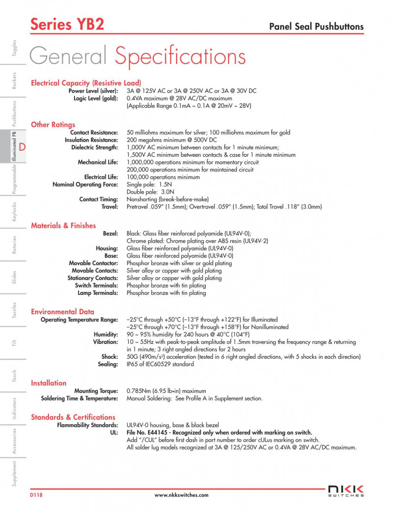 YB-series technical document page 1