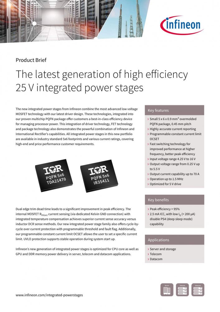 Infineon IR35411 integrated power stage document page 1