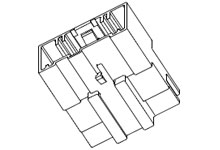 2.54mm Pitch, 0.64mm Width H-DAC 64 High Density Automotive Crimp Housing, Dual Row, 6 Circuits, Polarization Option #2, Black