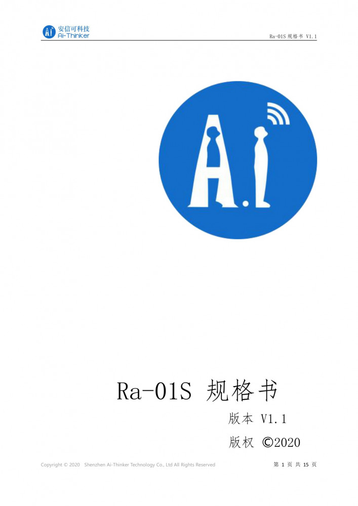 Ra-01S-T datasheet page 1