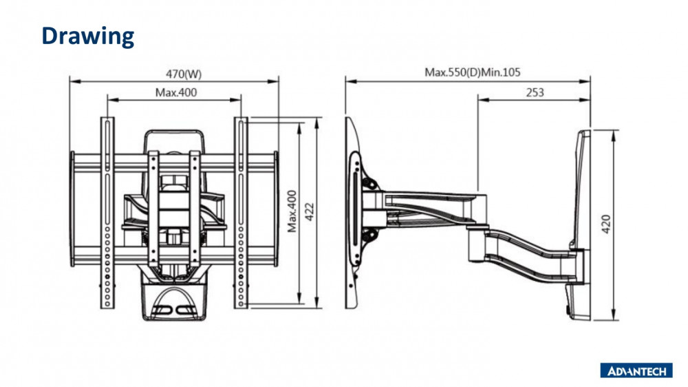 ADVANTECH 96OT-WM-40H40V drawing