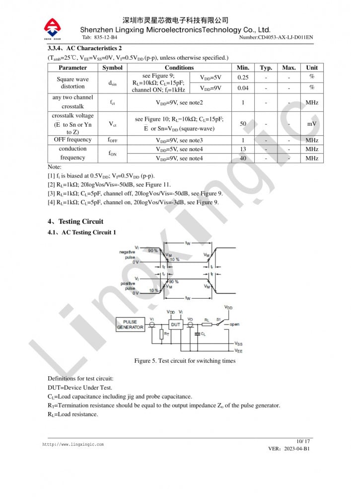CD4053BM(LX) datasheet page 10