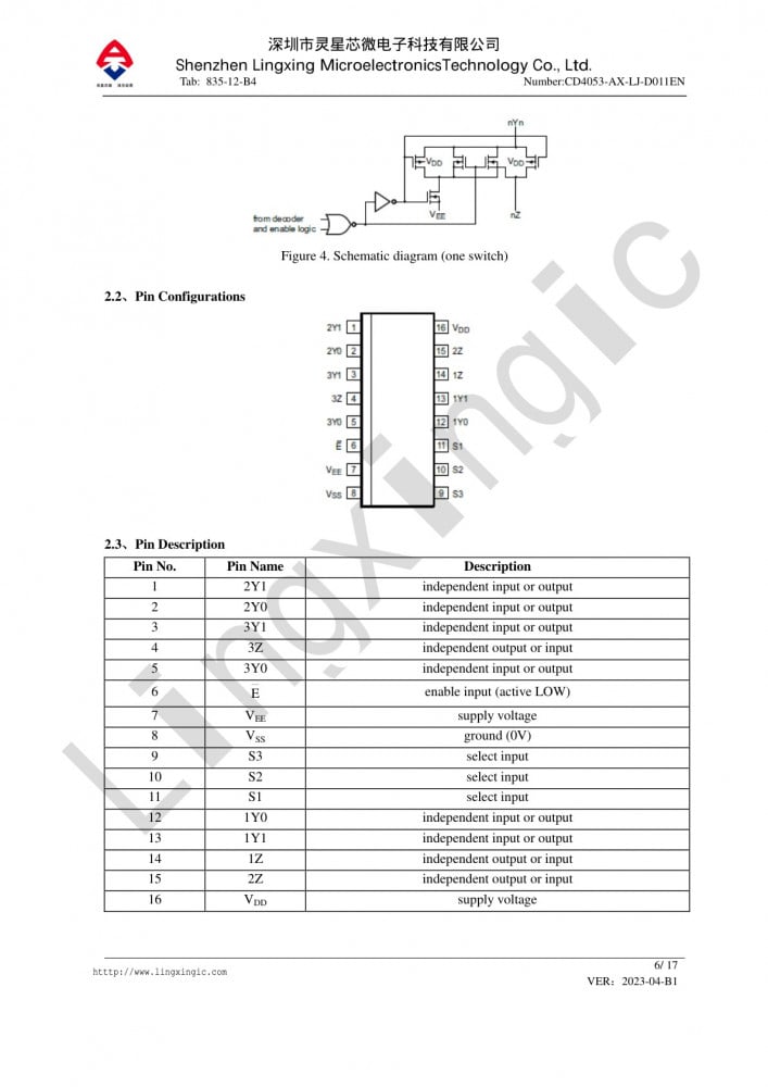 CD4053BM(LX) datasheet page 6