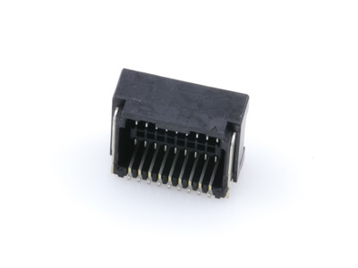 2.00mm Pitch I/O PCB Receptacle, Upright-Style, Phosphor Bronze Shell, 10 Circuits