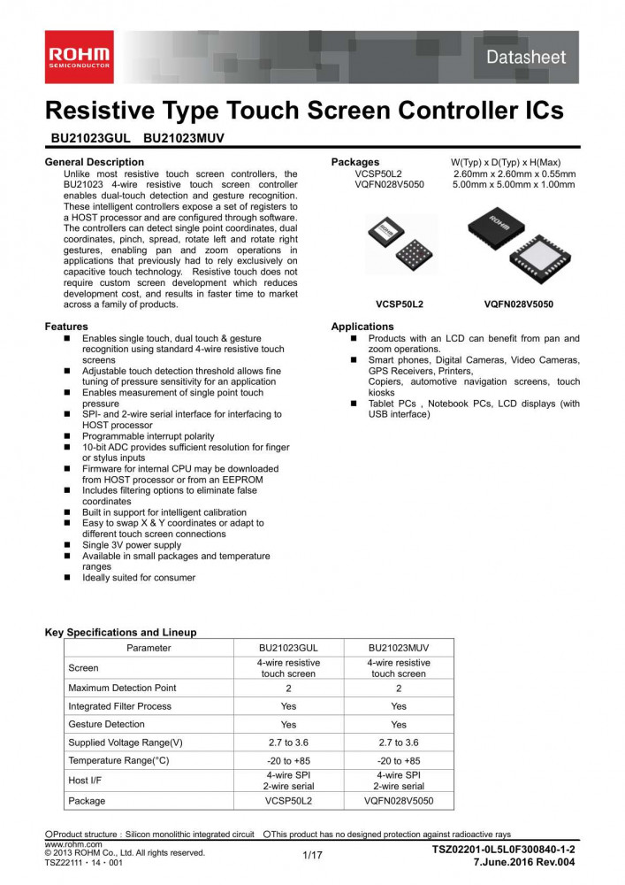 BU21023MUV-E2 datasheet page 1