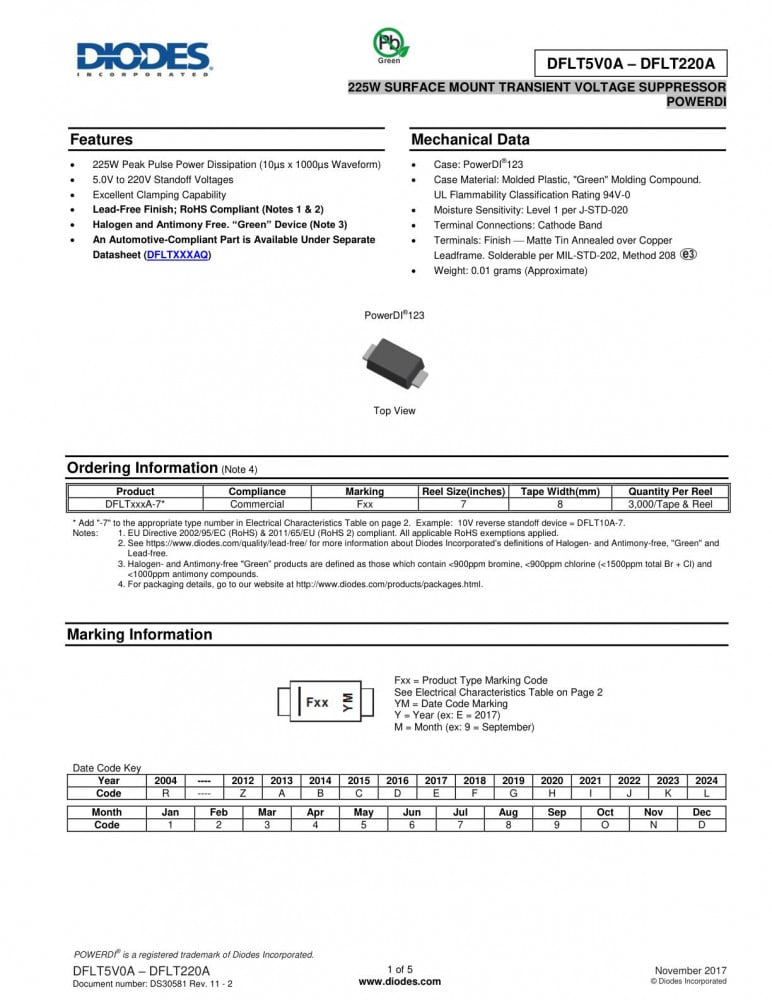 DFLT27A-7 datasheet page 1