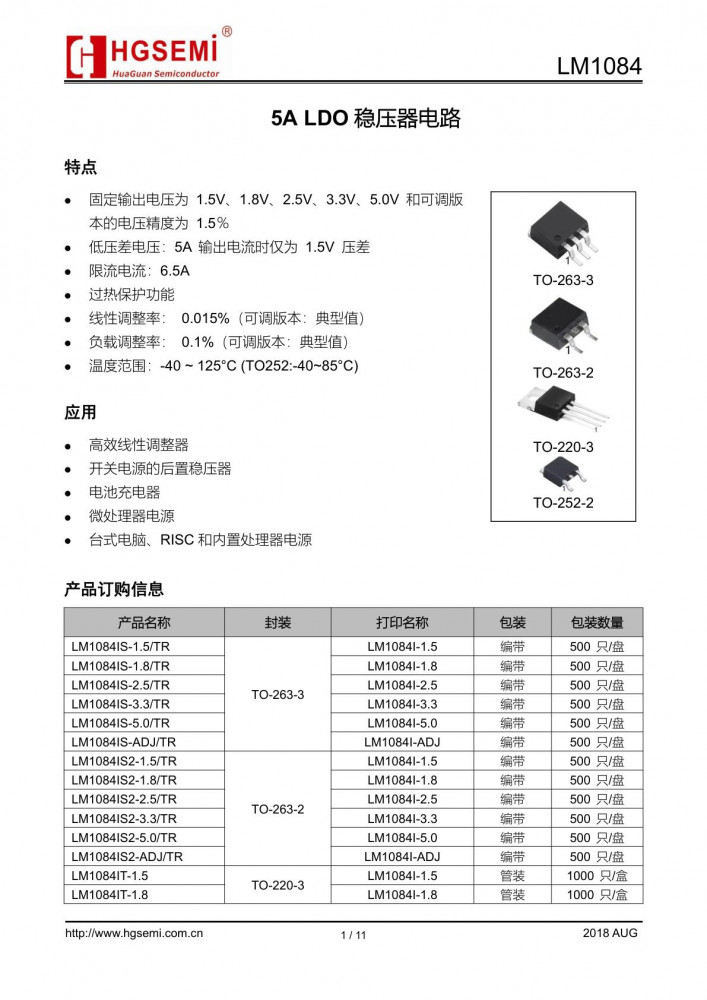 LM1084 datasheet page 1