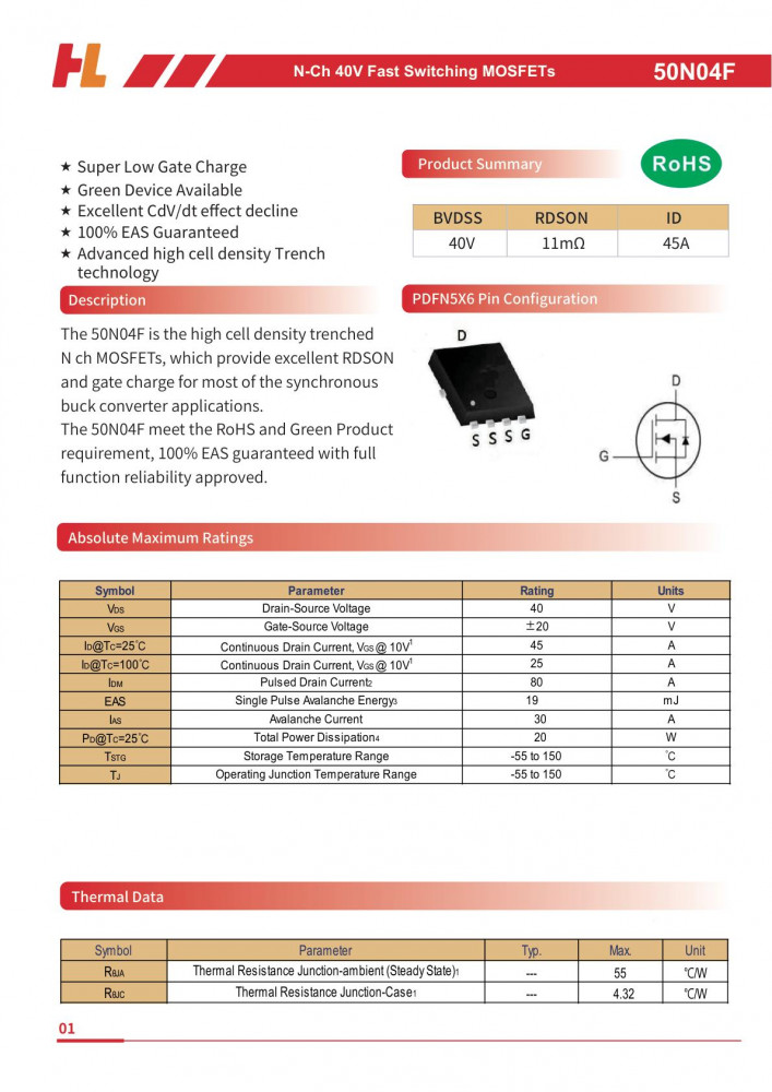 50N04F datasheet page 1