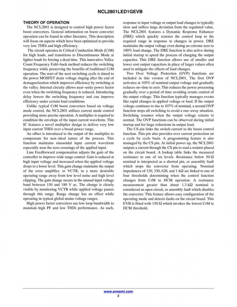 NCL2801LED1GEVB manual page 2