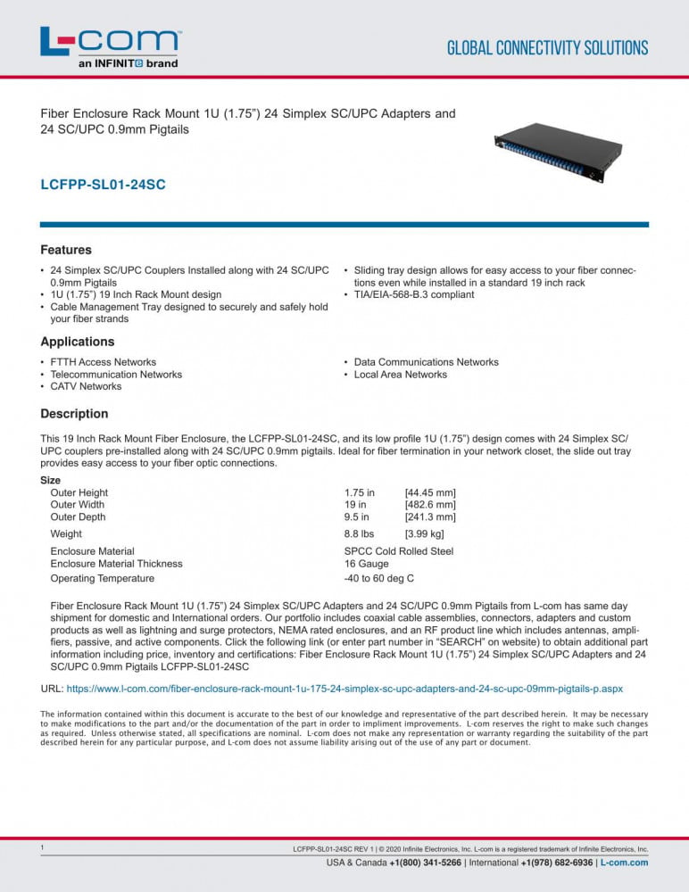 LCFPP-SL01-24SC technical document page 1
