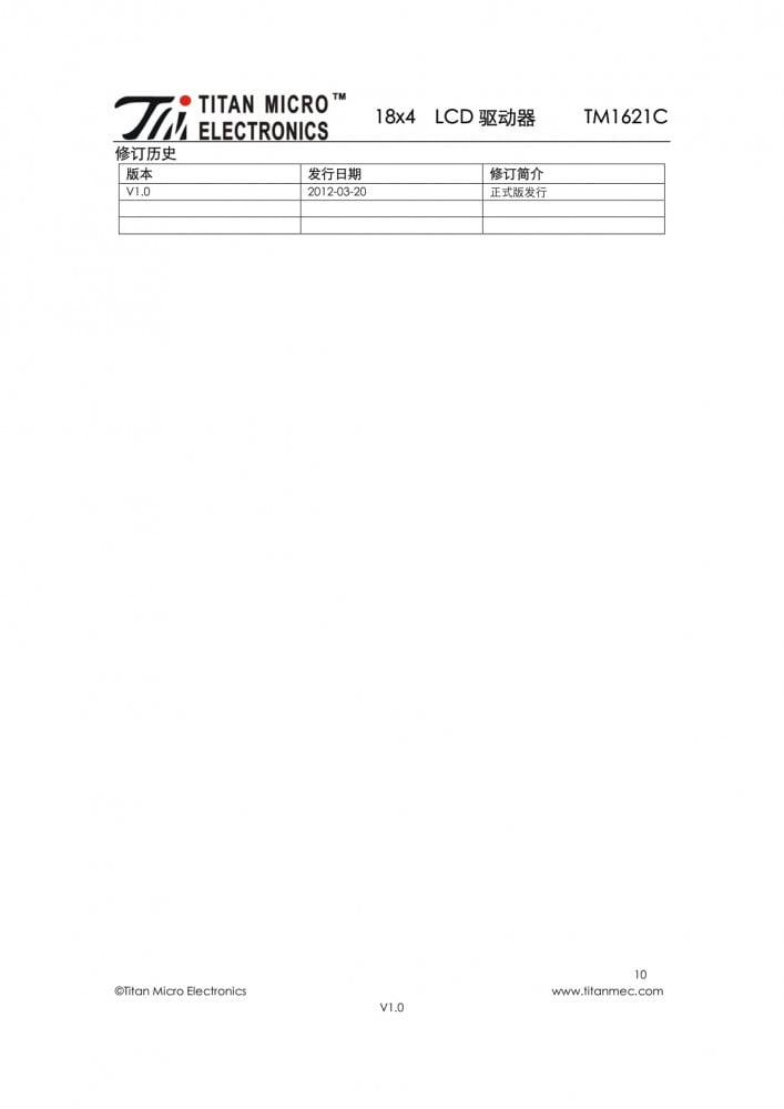 TM1621C datasheet page 10