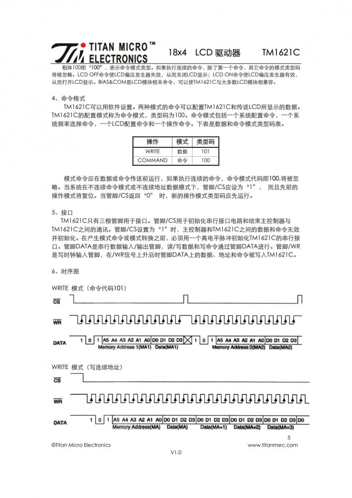 TM1621C datasheet page 5