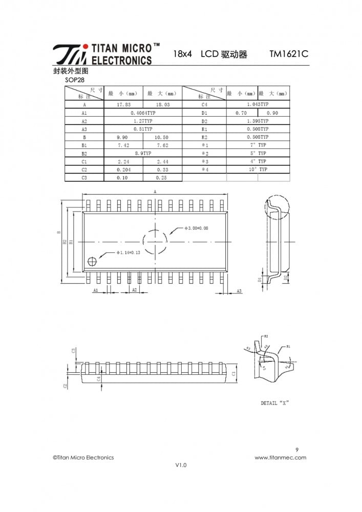 TM1621C datasheet page 9