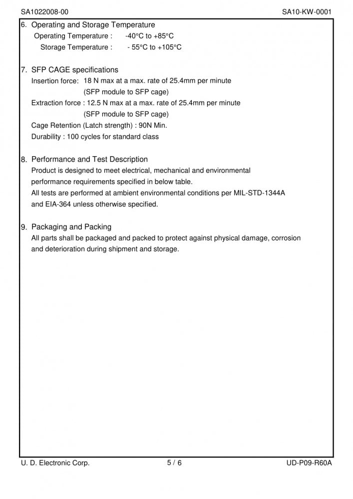 SA10-KW-0001 solder profile