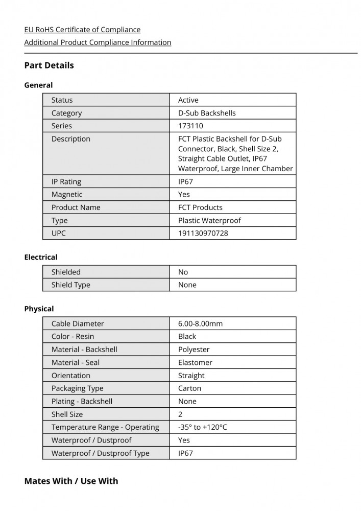 MOLEX cordset technical drawing page 2