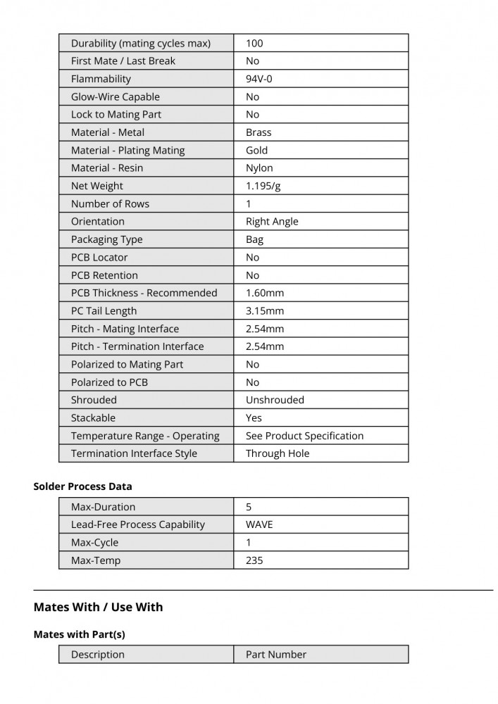 MOLEX 22122151 technical document image, page 3