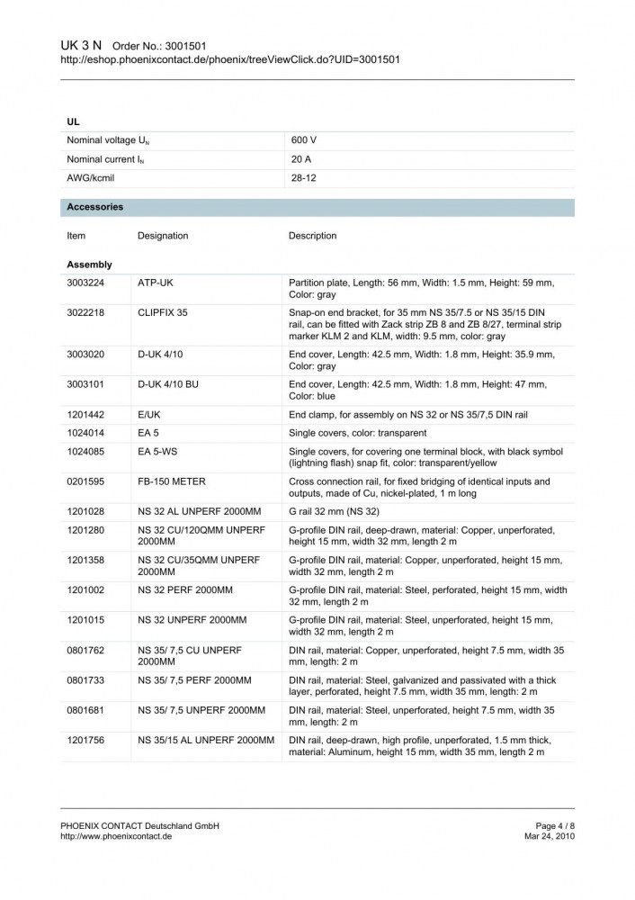 Phoenix Contact 3001501 catalog page 4