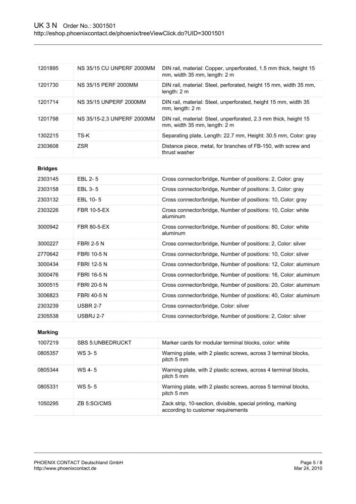 Phoenix Contact 3001501 catalog page 5