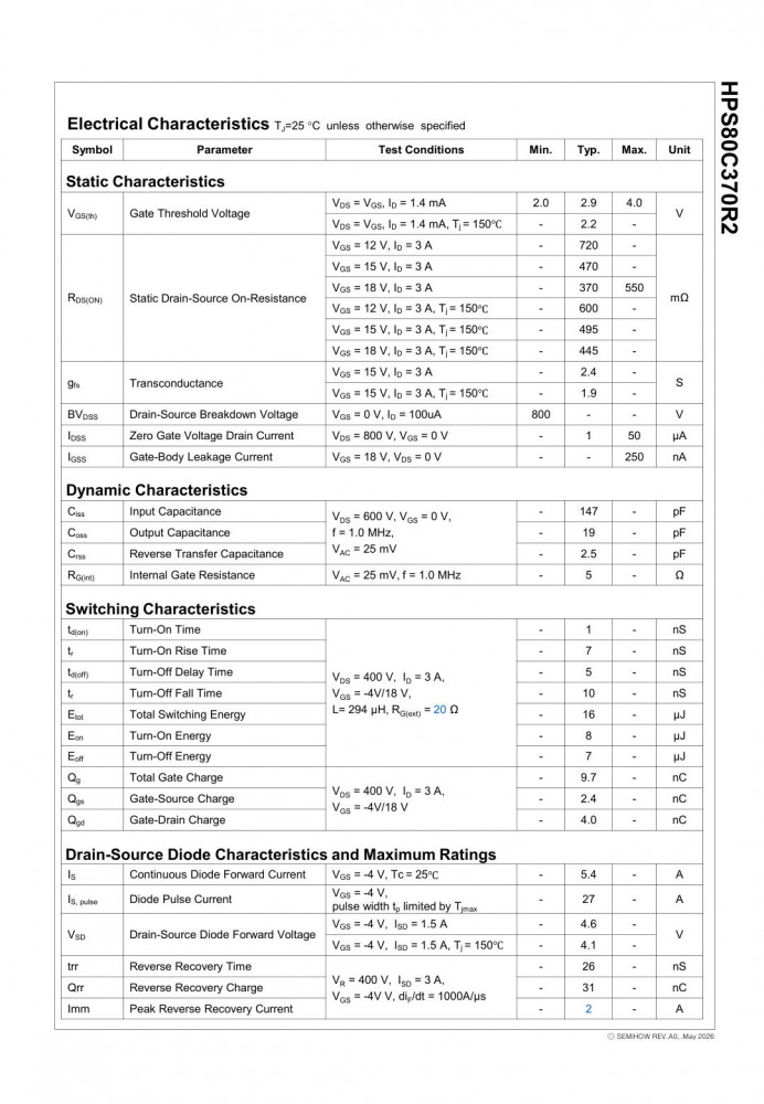 HPS80C370R2 datasheet page 2