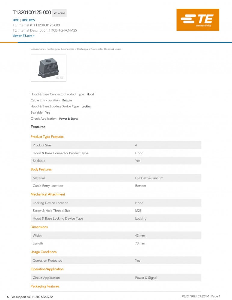 T1320100125-000 technical document page 1