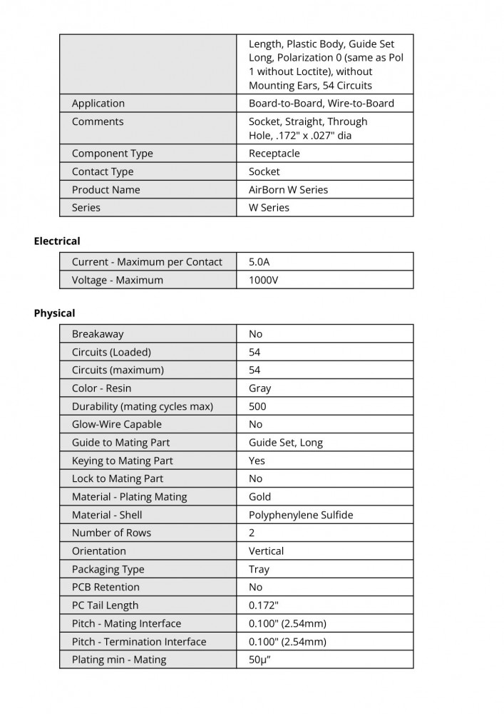 WTAX54SAD11SYL0 technical document page 2