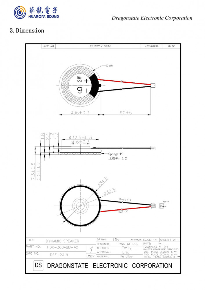 HDK-3604BB-4C material and structure page