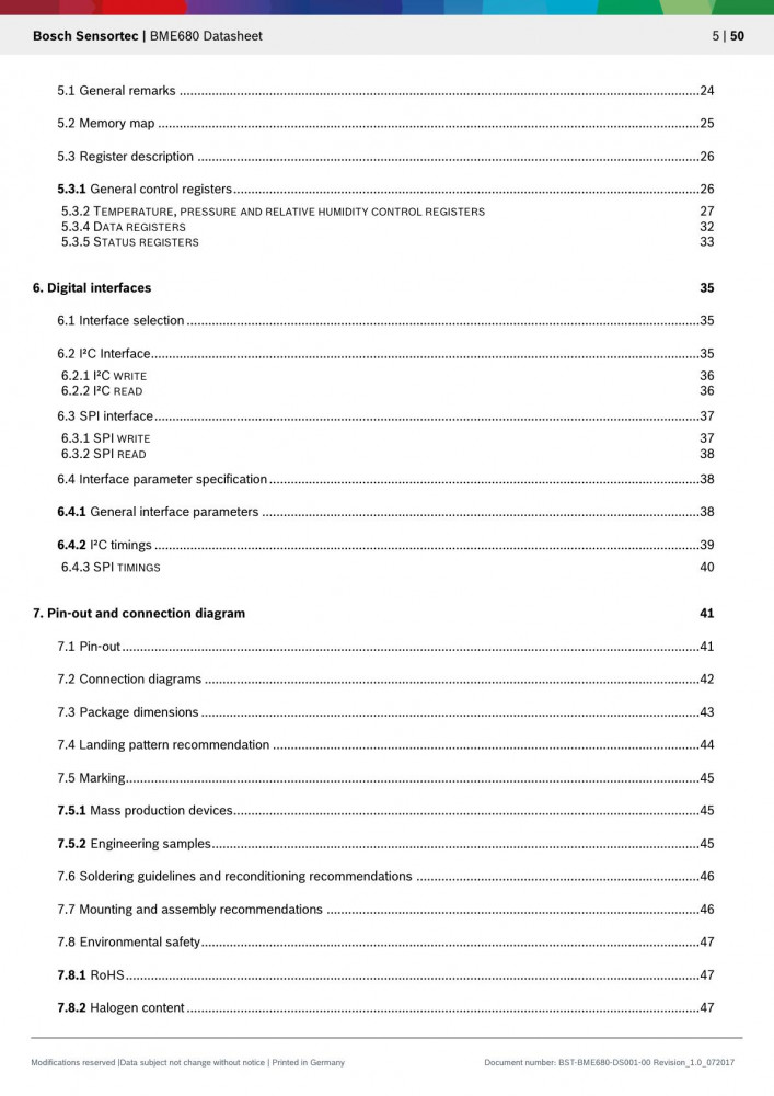 BME680 datasheet page 5