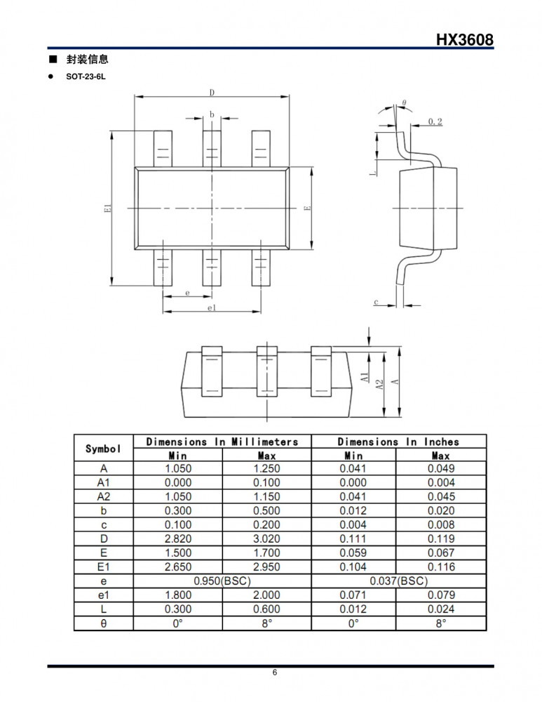 HX3608 datasheet page 6