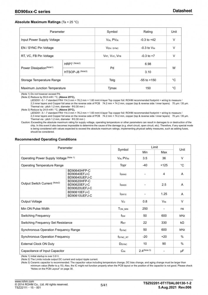 BD90620UEFJ-CE2 datasheet page 5