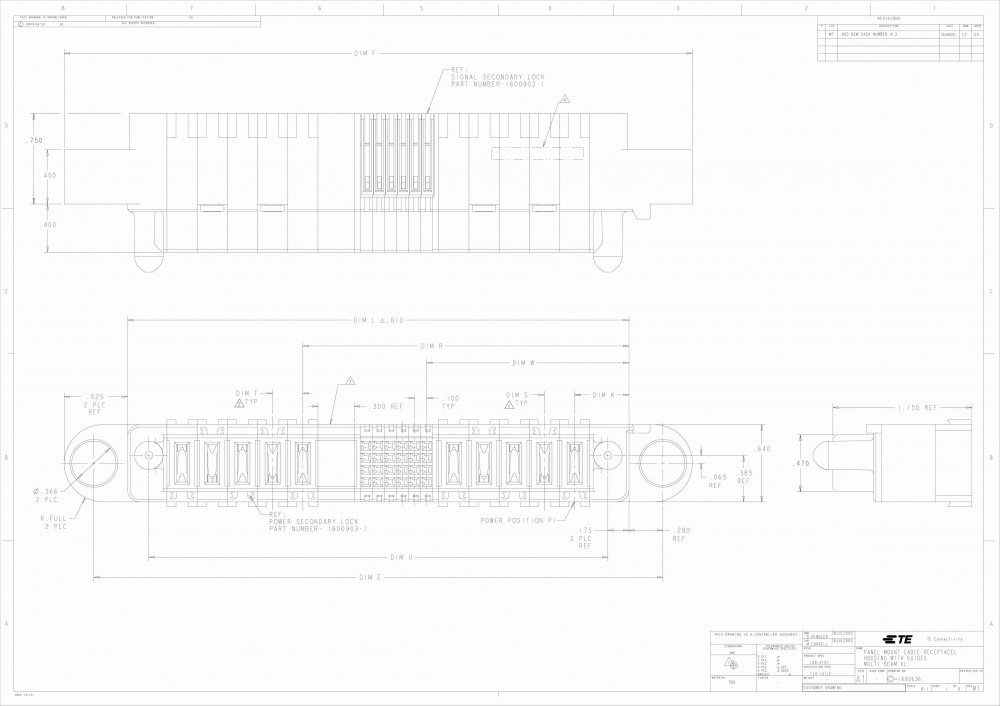 TE Connectivity 1600636 drawing page 1