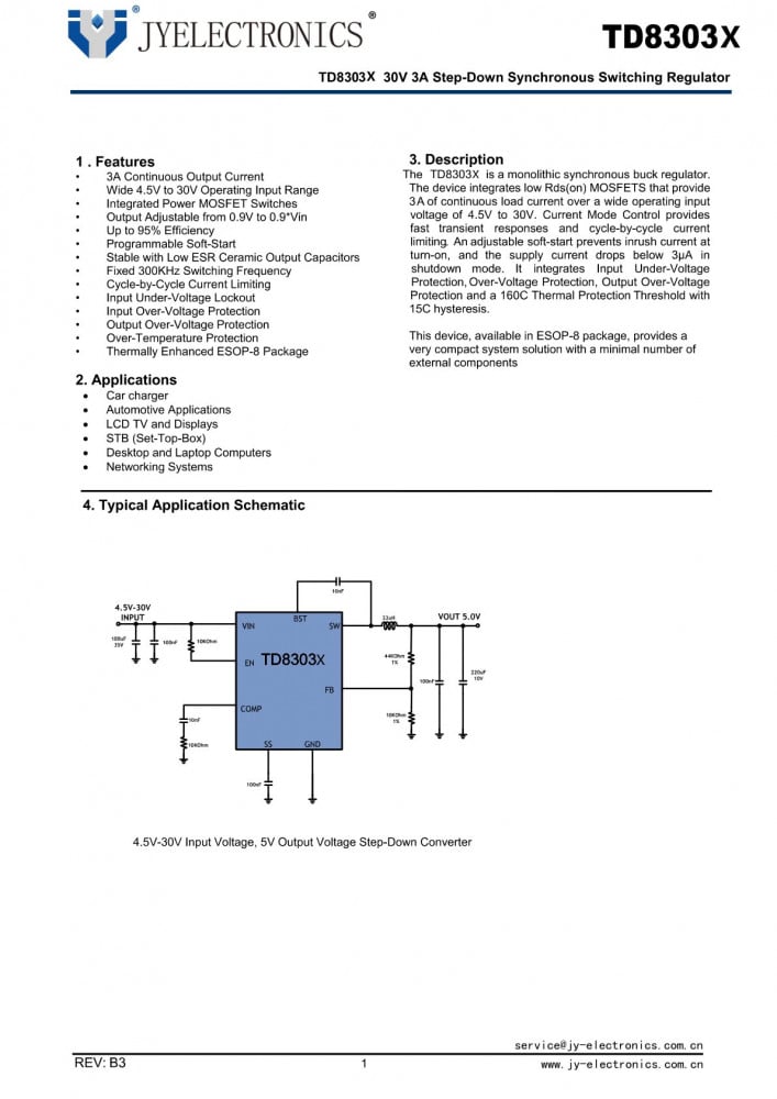 TD8303X datasheet page 1