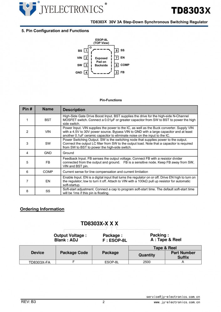 TD8303X datasheet page 2