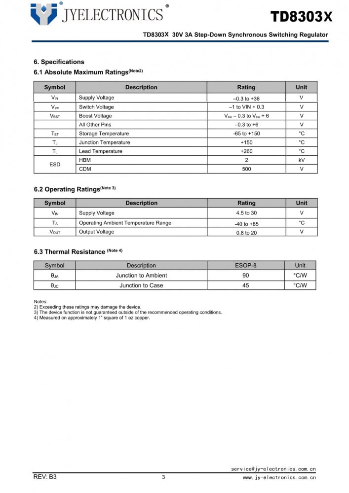 TD8303X datasheet page 3