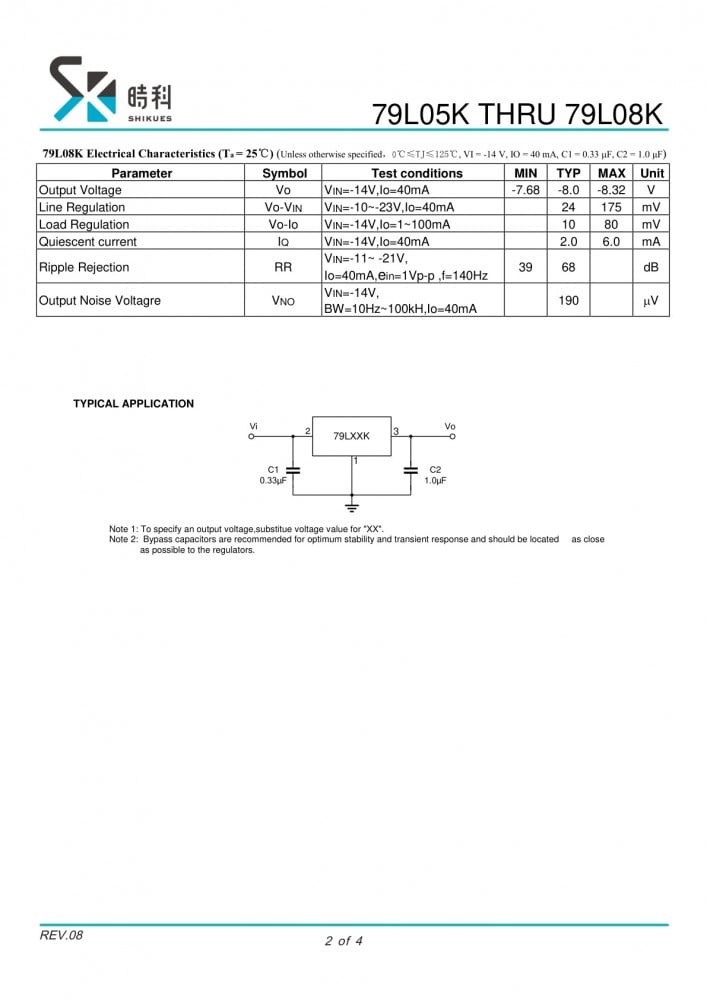 79L05K datasheet page 2