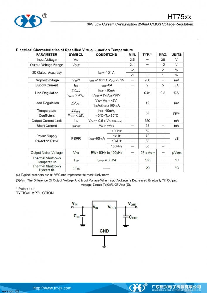 JUXING HT7533 datasheet page 2