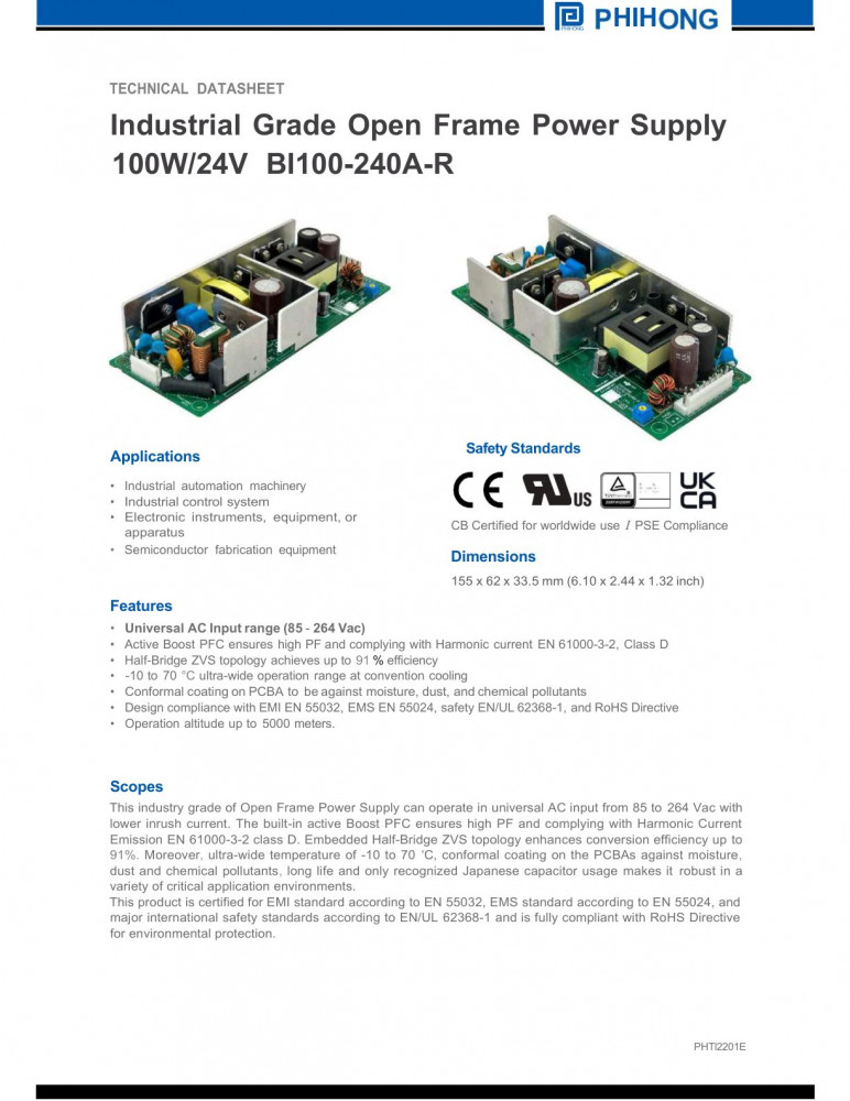 BI100-240A-R datasheet page 1