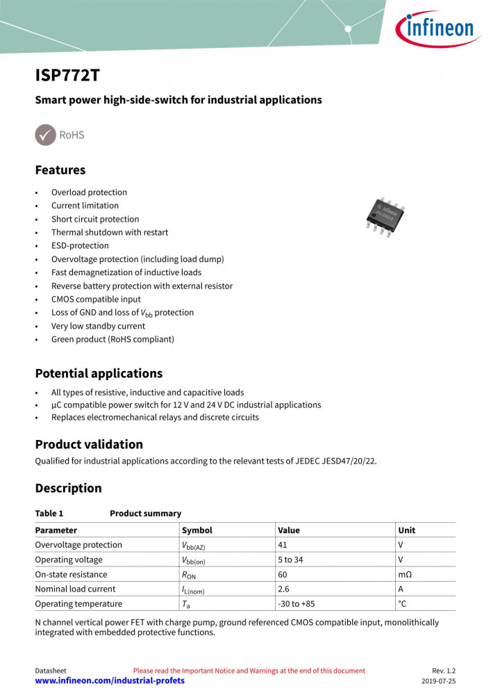 ISP772T datasheet page 1