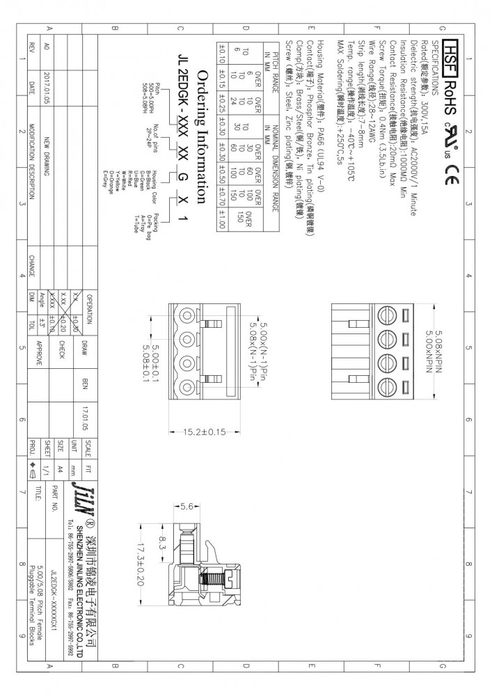 JL2EDGK-50806G01 technical drawing and specification page