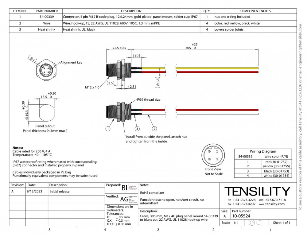 Tensility International 10-05524 assembly drawing