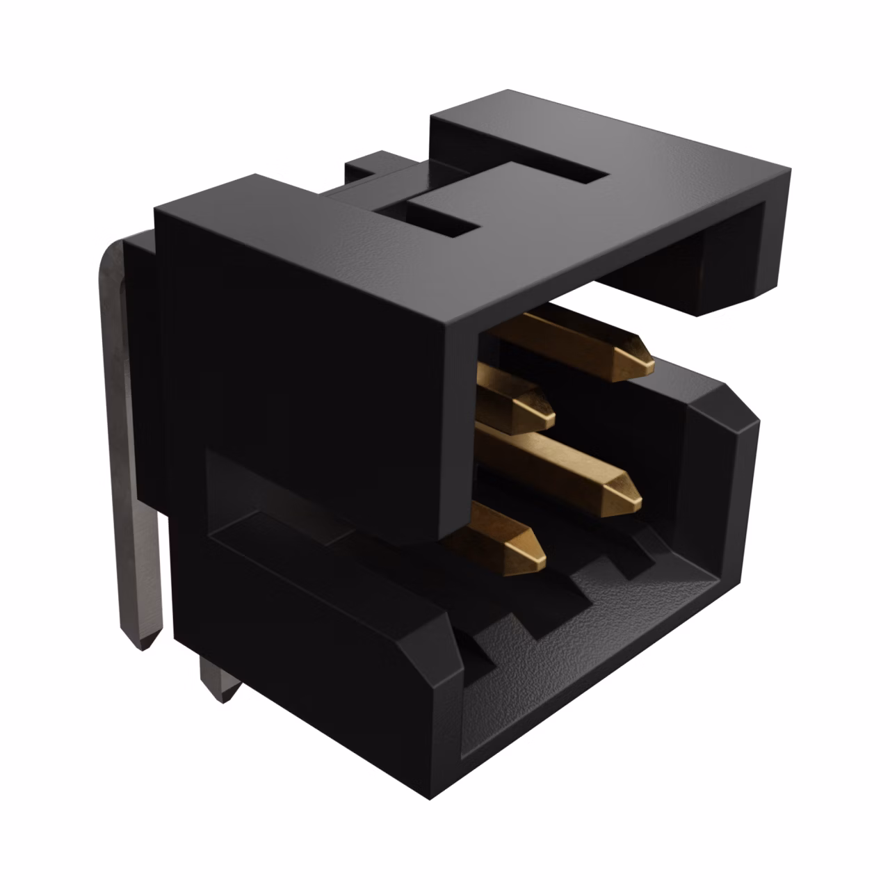 2.00mm Pitch, Milli-Grid PCB Header, Dual Row, Right-Angle, Through Hole, 4 Circuits, 0.38µm Gold (Au) Plating, 3.18mm Tail Length, Dual Side Slots, Center Friction Lock, Tube for sale