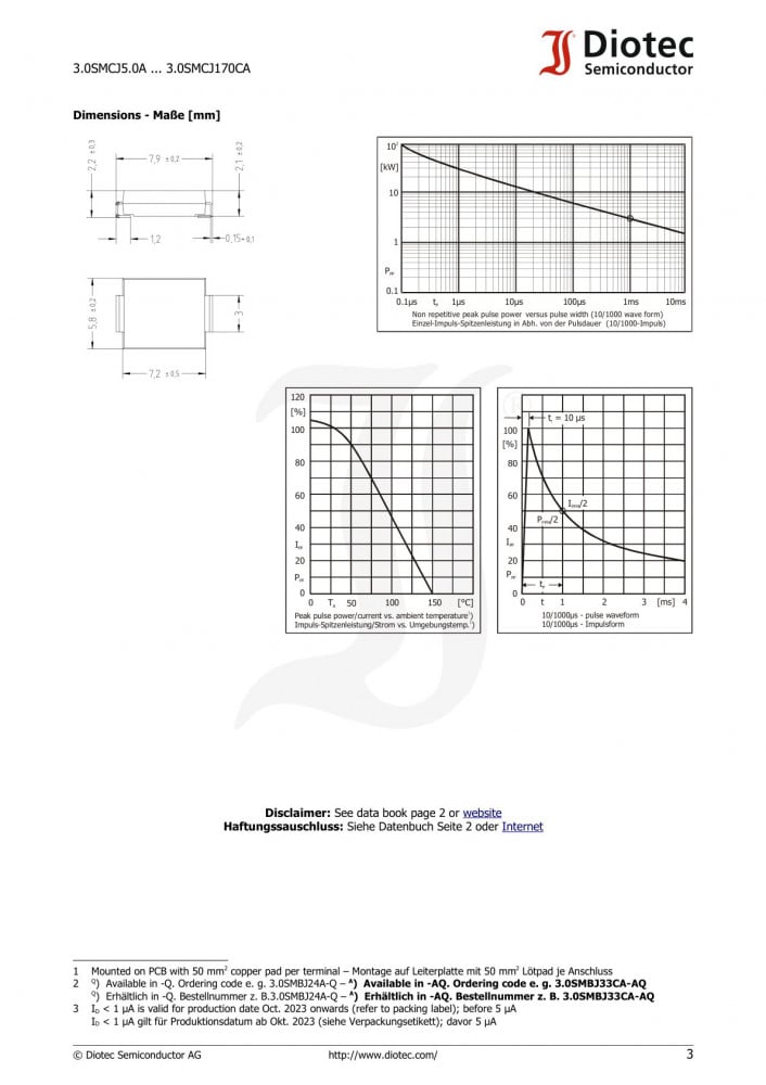 DIOTEC 3.0SMCJ TVS diode datasheet page 3
