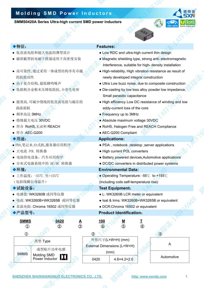 SMMS0420A datasheet page 1