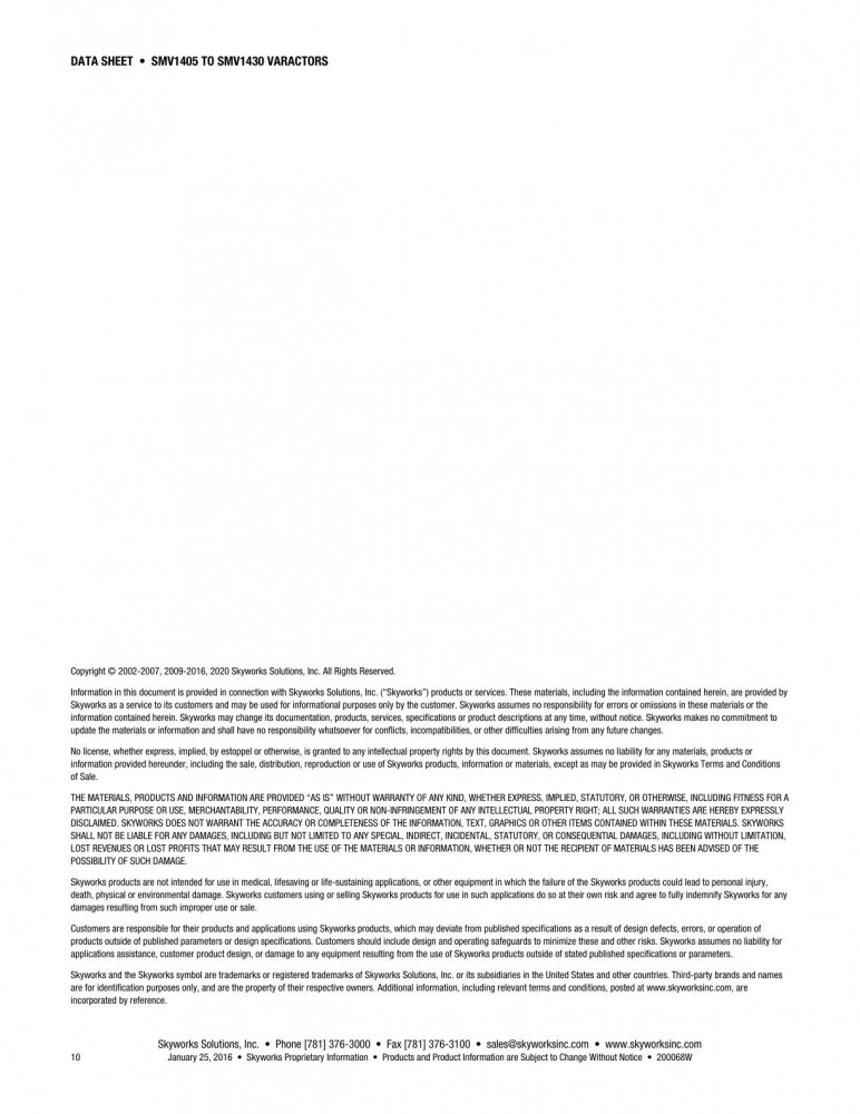 SMV1413-001LF technical document page 10