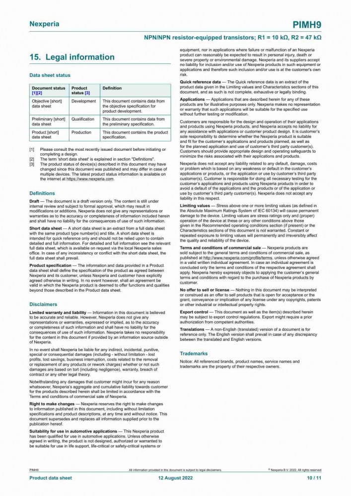PIMH9 datasheet page 10