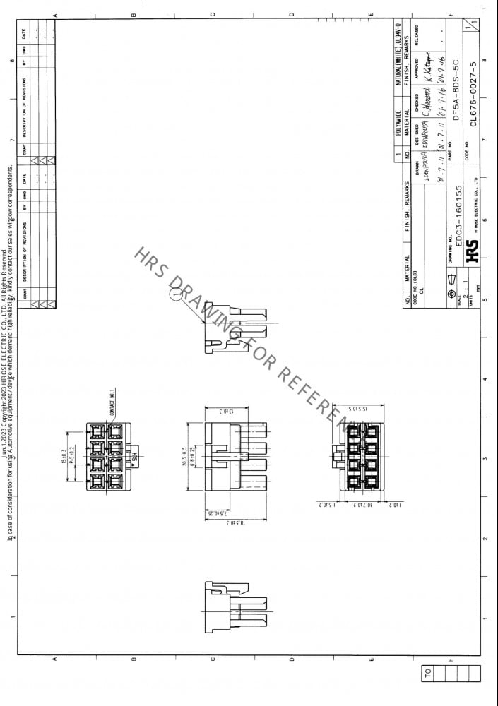 HRS DF5A-8DS-5C technical document preview